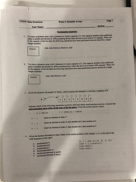 CS310 Data Structures Week 2 Dynamic Arrays Page 2 Chegg