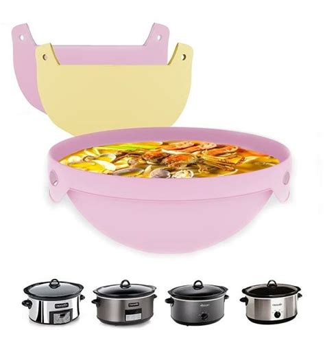 2팩 슬로우 쿠커 라이너 실리콘 핏 Crockpot 78쿼트 타형 형 Bpa 프리 재사용 및 누출 티몬