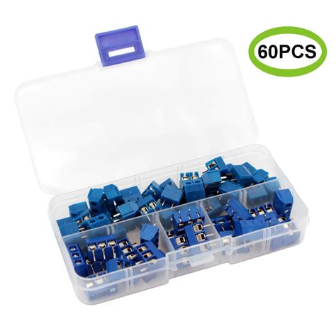 Buy Poilee 60pcs 5mm Pitch Kf301 2p 3p Pin Pcb Screw Terminal Block Connector For Arduino 300v