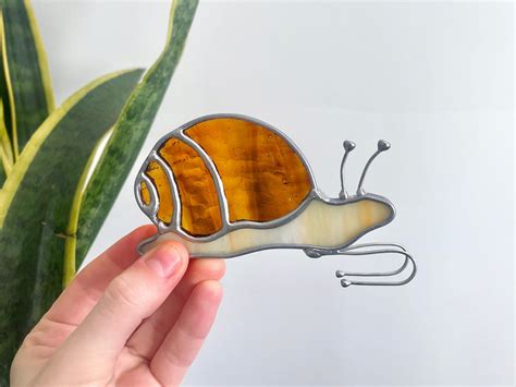 Stained Glass Snail Plant Pot Hugger Garden Snail Stained Glass Plant