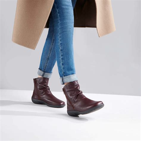 Wine Womens Ankle Boot With Double Zips Whisper Boots Hotter Uk