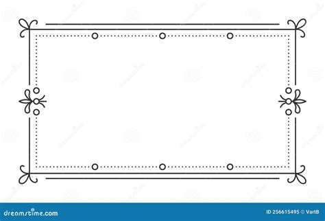 Vintage Frame Border Divider Separator Black Line Stock Vector
