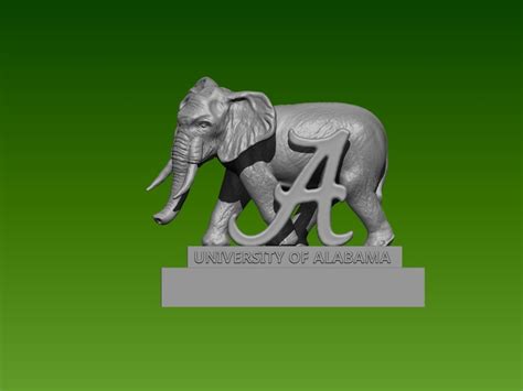 🐘 Alabama Crimson Tide Mascot Statue Decor 3d Model・ Stl File For