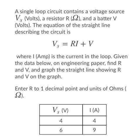 Solved A Single Loop Circuit Contains A Voltage Source Vs Chegg