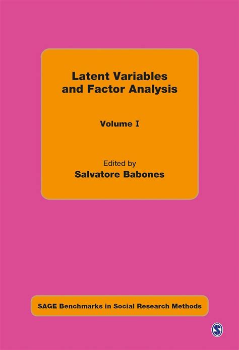 buy latent variables and factor analysis sage benchmarks in social research methods book