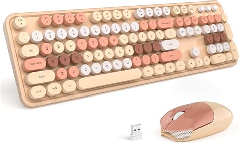 Wireless Keyboard And Mouse Combo Mowux Colorful Computer