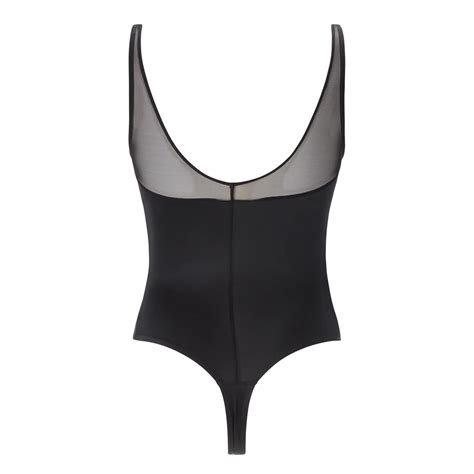 Spanx Shaping Satin Mesh Thong Bodysuit
