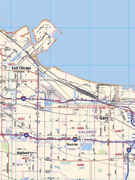 Chicago Metro Area Laminated Wall Map Topographics