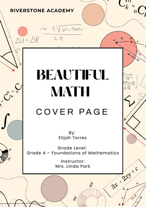Free Math Portfolio Cover Page Template To Edit Online