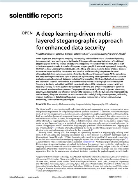 pdf a deep learning driven multi layered steganographic approach for
