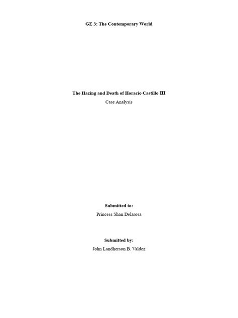 Atio Castillo Hazing Case Pdf Violence Justice