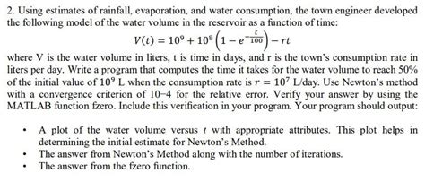 Using Estimates Of Rainfall Evaporation And Chegg