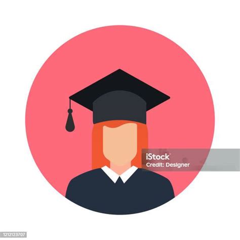 여성 학생 아바타 플랫 아이콘입니다 플랫 벡터 일러스트 레이션 기호 디자인 요소 개념에 대한 스톡 벡터 아트 및 기타 이미지 개념 개성 개념 다중 색상 Istock