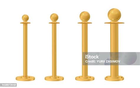 금속 황금 기둥 금 금속 수직 기둥 광택 글리스터 건설 기둥 금속 베어링 열 벡터 그림 세트 간판에 대한 스톡 벡터 아트 및 기타 이미지 Istock