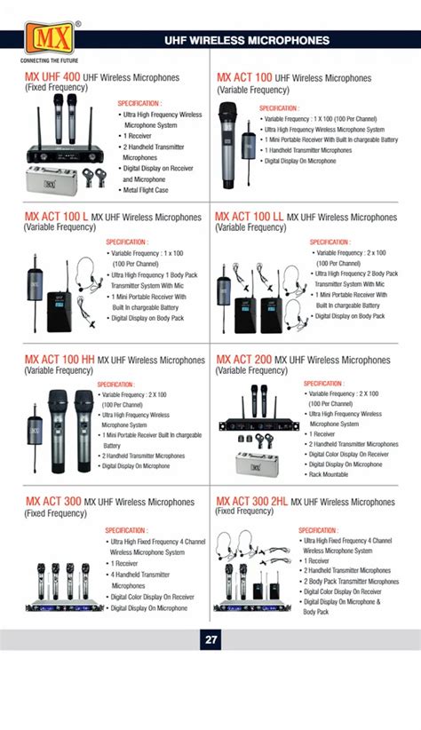 Wireless Microphone System Mx Uhf Act At Piece Uhf
