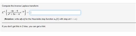 Solved Compute The Inverse Laplace Transform