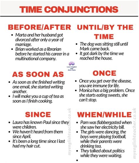 Mastering Time Conjunctions In English