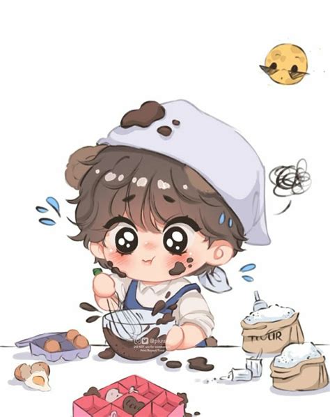 Cute Tae 💜 In 2024 Cute Cartoon Wallpapers Cute Drawings Chibi