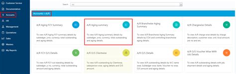 A R Aging Summary Report View Details Button Enabled