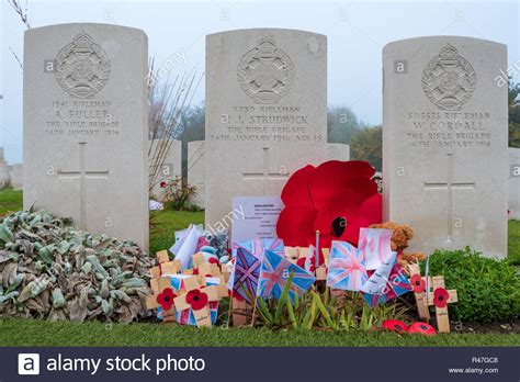 Essex Farm Cemetery Grave Of Rifleman Valentine Joe Strudwick Centre Aged 15 One Of The