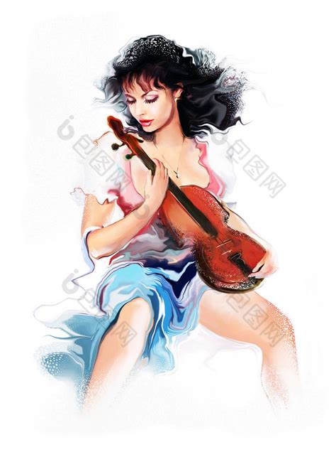 女人演奏小提琴图片 包图网企业站