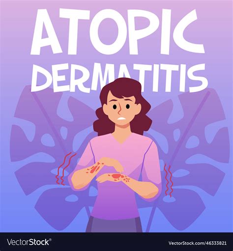 Squared Banner About Atopic Dermatitis Flat Style Vector Image