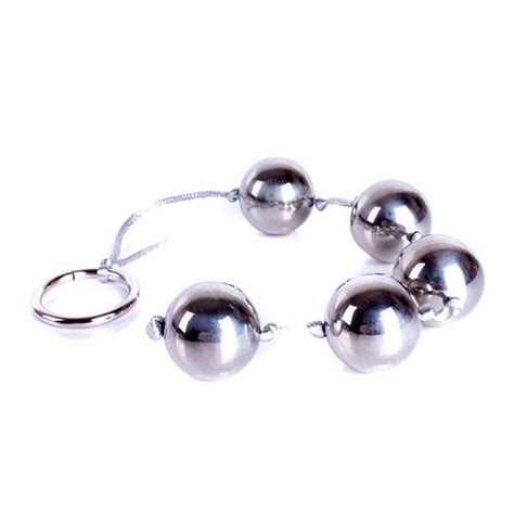 Stainless Steel 5 Balls Anal Beads With Ring Vaginal Balls Sex Toys
