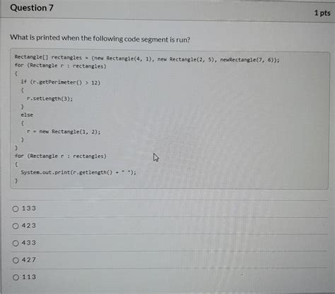 Solved Question Pts Consider The Following Method Which Chegg