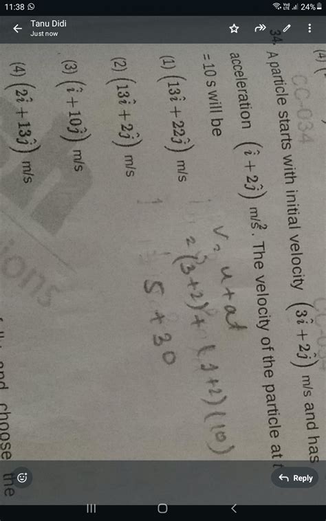 Aparticle Starts With Initial Velocity 3 Hat { I } 2 Hat { J } M