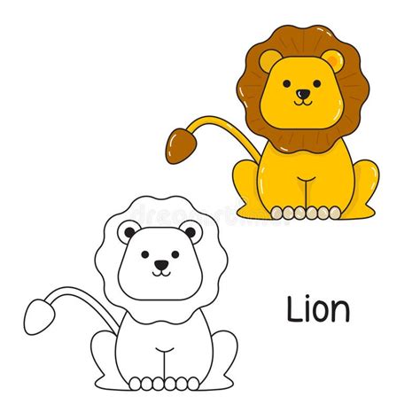 Lion Du Livre De Coloriage Illustration De Vecteur Illustration Du