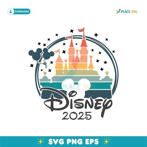 Disney Magic Kingdom 2025 Cartoon Mickey Svg Instant Download