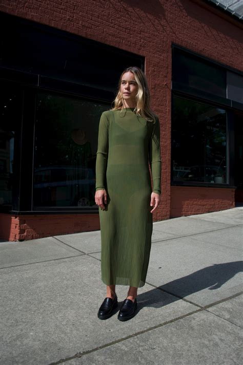 Ali Golden Pleated Mesh Dress Olive Garmentory