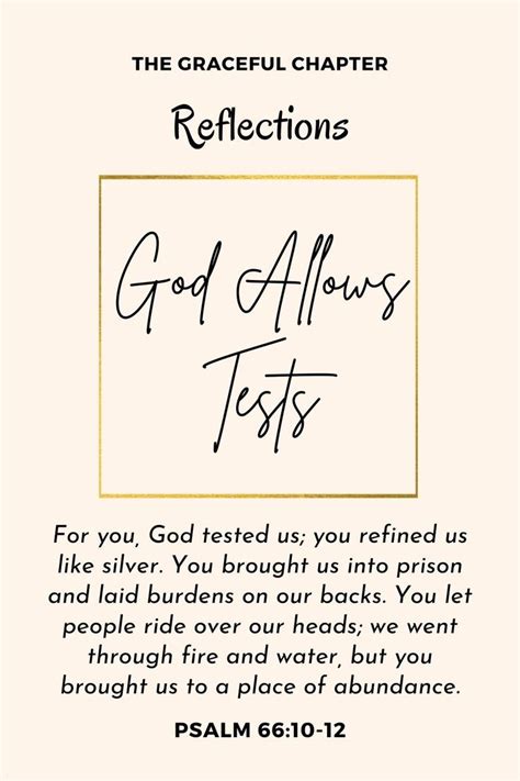 Reflection Psalm 66 10 12 God Allows Tests Bible Reflection Pray
