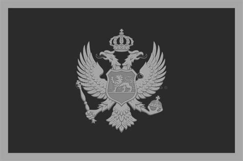 Greyscale Vector Flag Of Montenegro Stock Vector Illustration Of