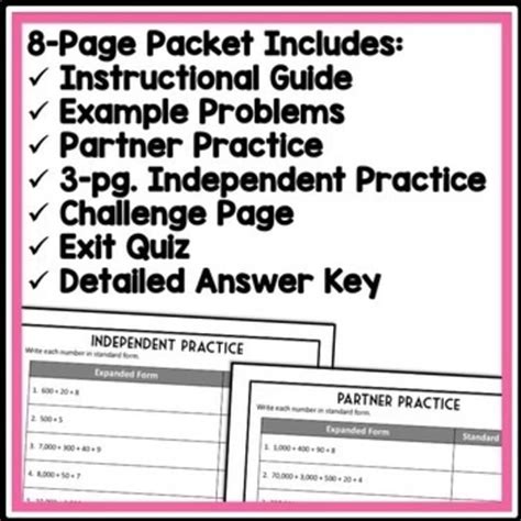 4th Grade Standard And Expanded Form Worksheet Notation Math Place Value