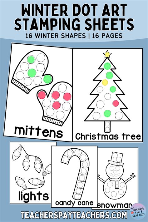 Winter Dot Art Stamping Sheets Do A Dot Preschool Christmas Dots