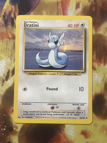 Pokémon Dratini 26102 Bs Base Set Unlimited Mp Ebay