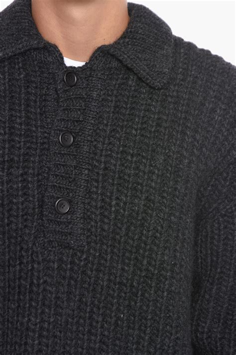 Our Legacy Virgin Wool Sweater With Front Buttoning Men Glamood Outlet