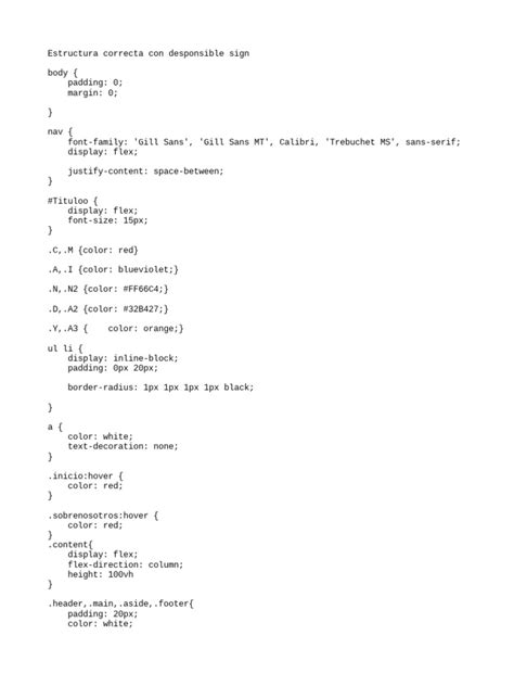 Estructura Correcta De Css Pdf
