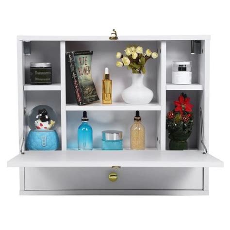 Bureau D Ordinateur Portable Pliable Mural SURENHAP Blanc