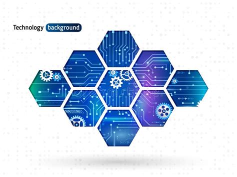 Abstract Technology Cover With Hexagon Elements High Tech Brochure