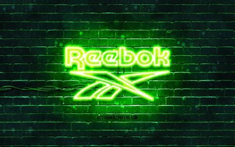 Télécharger Fonds Décran Reebok Logo Vert 4k Brickwall Vert Logo