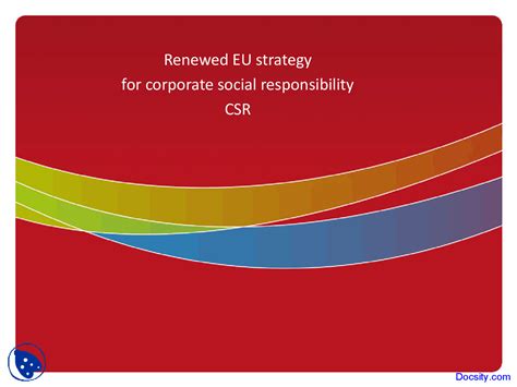 Corporate Social Responsibility Social Legislation Lecture Slides