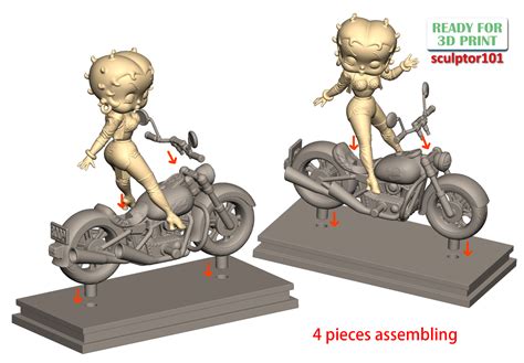 🎨 Betty Boop The Biker Fan Art Printable Model・ 3d File For ・cults