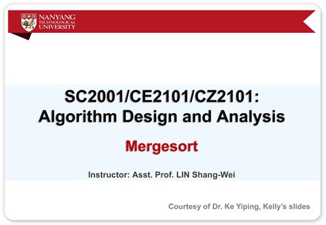 Lec 3 Mergesort Lec 0 Course Briefing Mergesort Sc2001ce2101