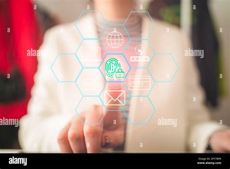 Woman Refuses To Unlock Ai Interface With Her Fingerprint Stock Photo