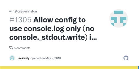 Allow Config To Use Consolelog Only No Consolestdoutwrite In