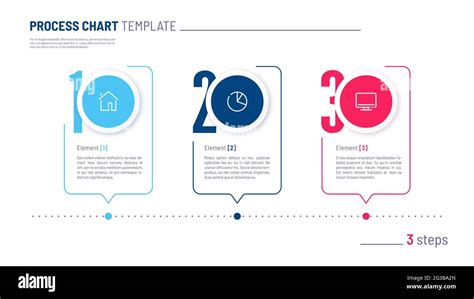 Vector Infographic Numbered Process Chart Template Three Steps Stock