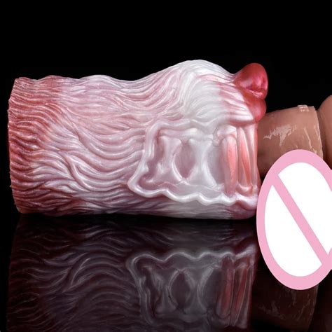 Wolf Vagina Pocket Pussy Male Sex Toys Silicone Animale Oral Penis M