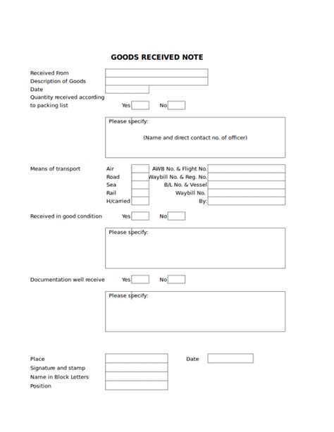 Free 16 Goods Receipt Samples And Templates